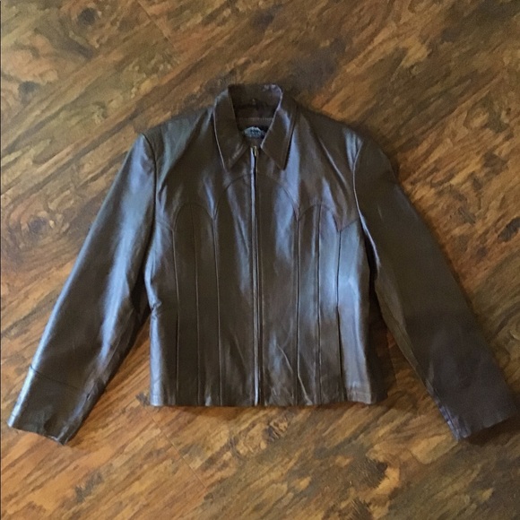 Montanaco | Jackets & Coats | Nice Leather Jacket Chocolate Zipper ...
